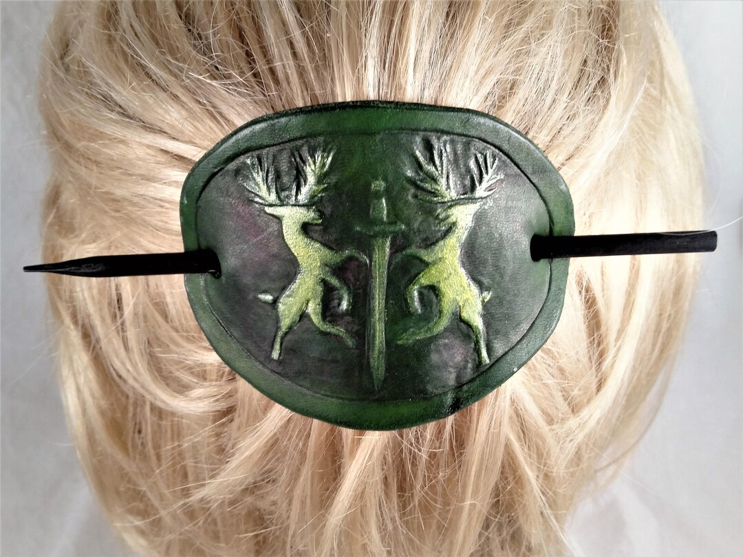 Custom Design Stick Barrette - Tooled Leather Barrette With Stick ...