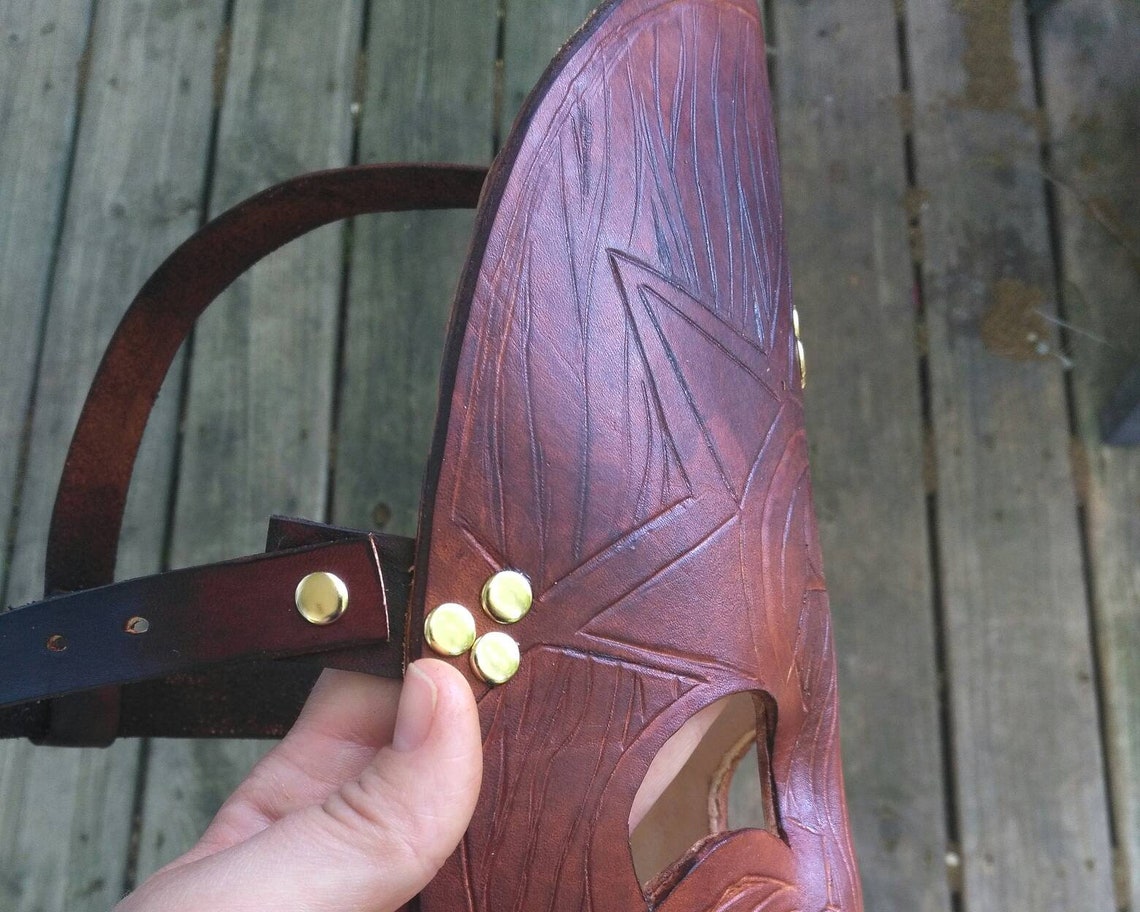 Tiki Leather Mask - Hawaiian Mask - Islander - Steampunk Mask - Nature ...