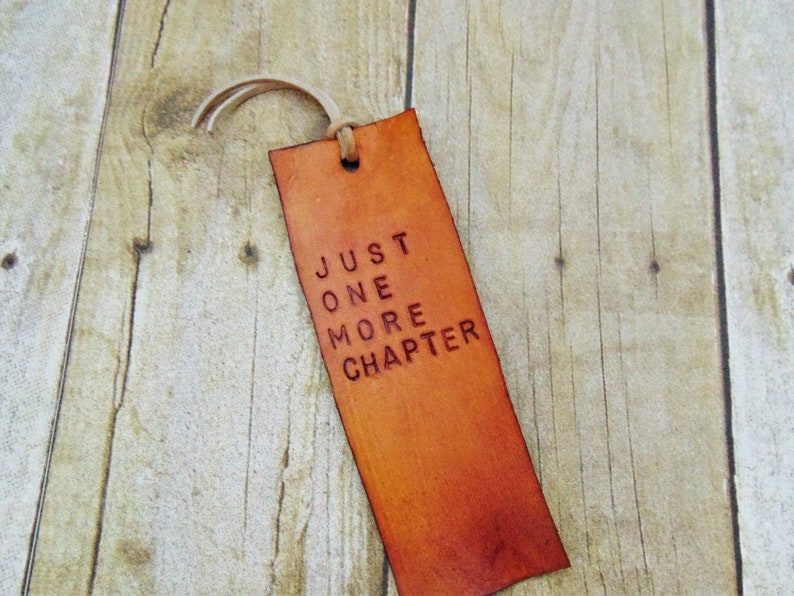 Just One More Chapter Leather Bookmark Funny Book Marker | Etsy