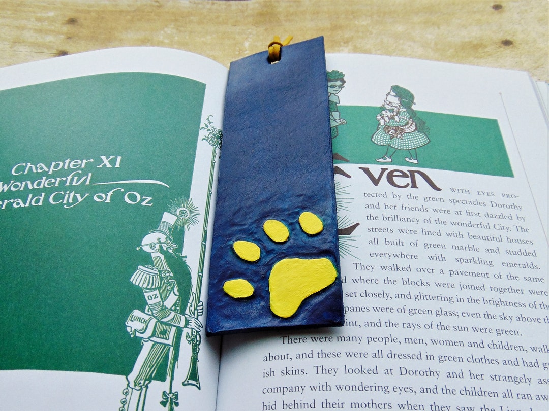 Hand Engraved Paw Print - Leather Bookmark - Book Nerd Gift - Present ...