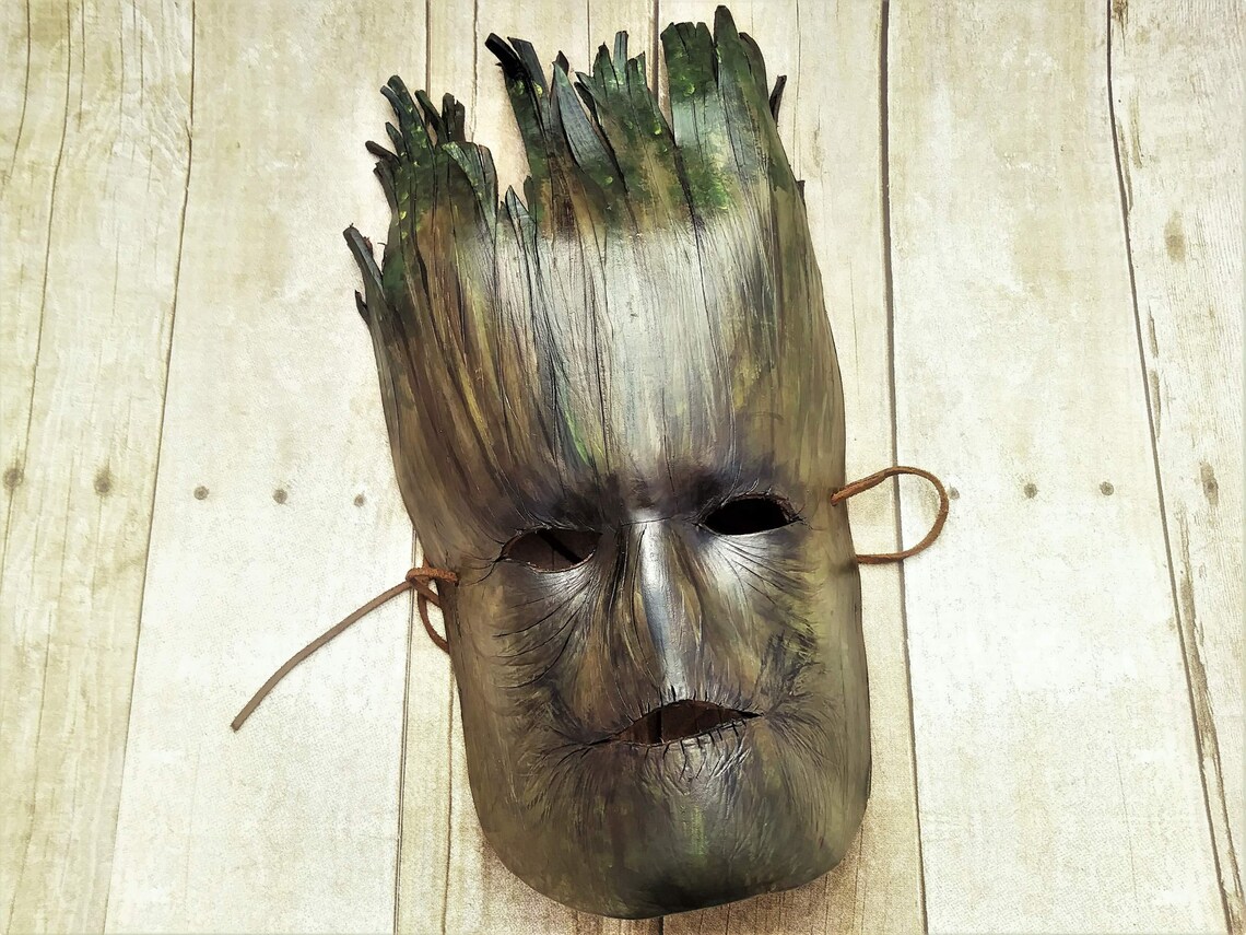 Leather Mask Masquerade Mask Men Steampunk Mask Tree | Etsy