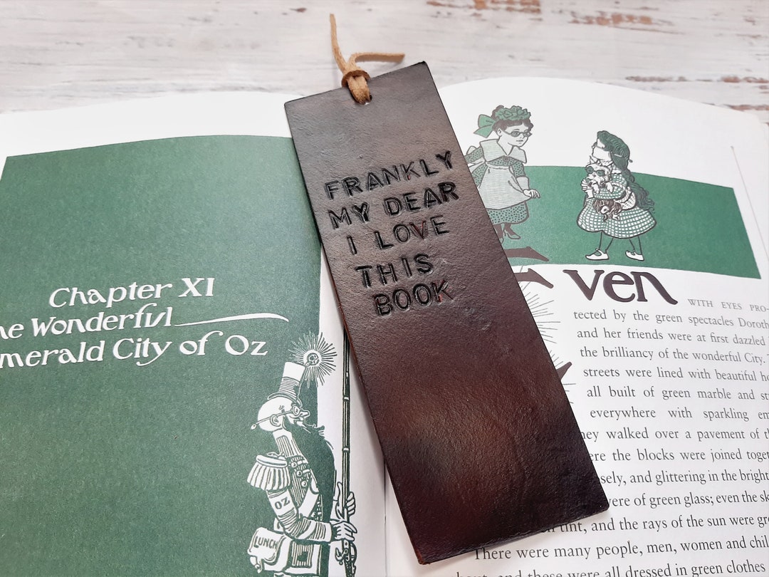 Frankly My Dear Bookmark - Leather Book Marker - Custom Gift for Book ...