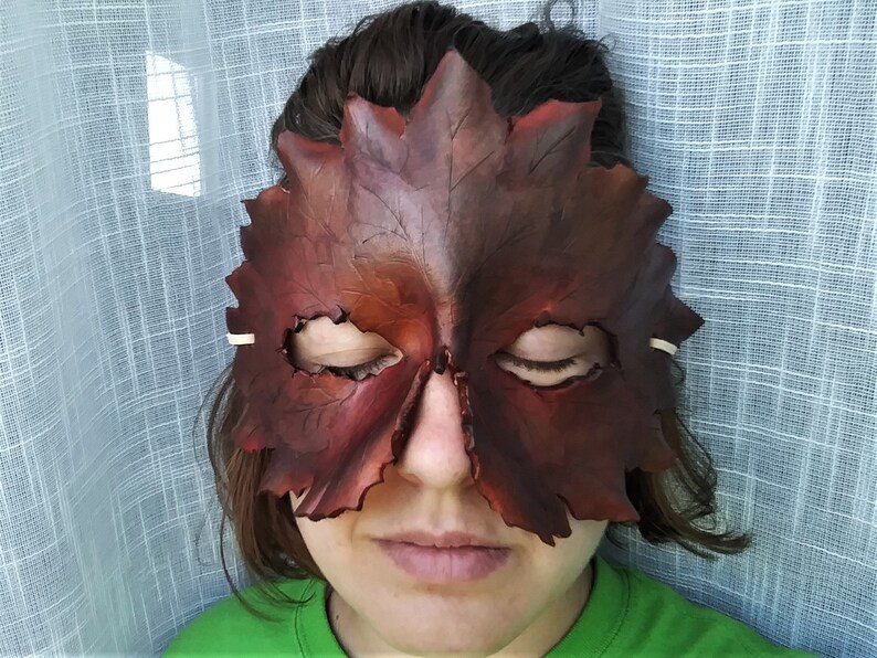 Leaf leather mask made to order steampunk mask nature mask | Etsy