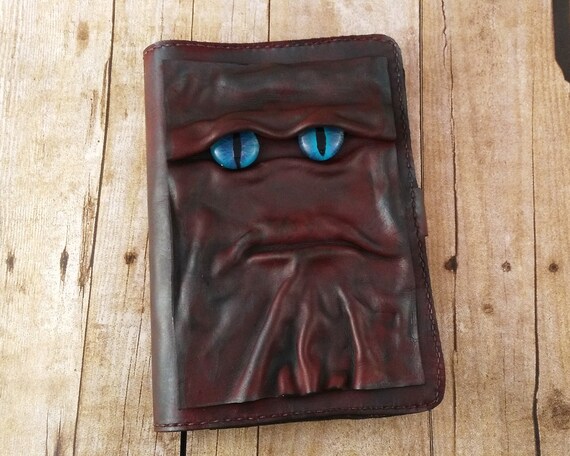 Refillable Journal Monster Face Journal Brown Leather | Etsy