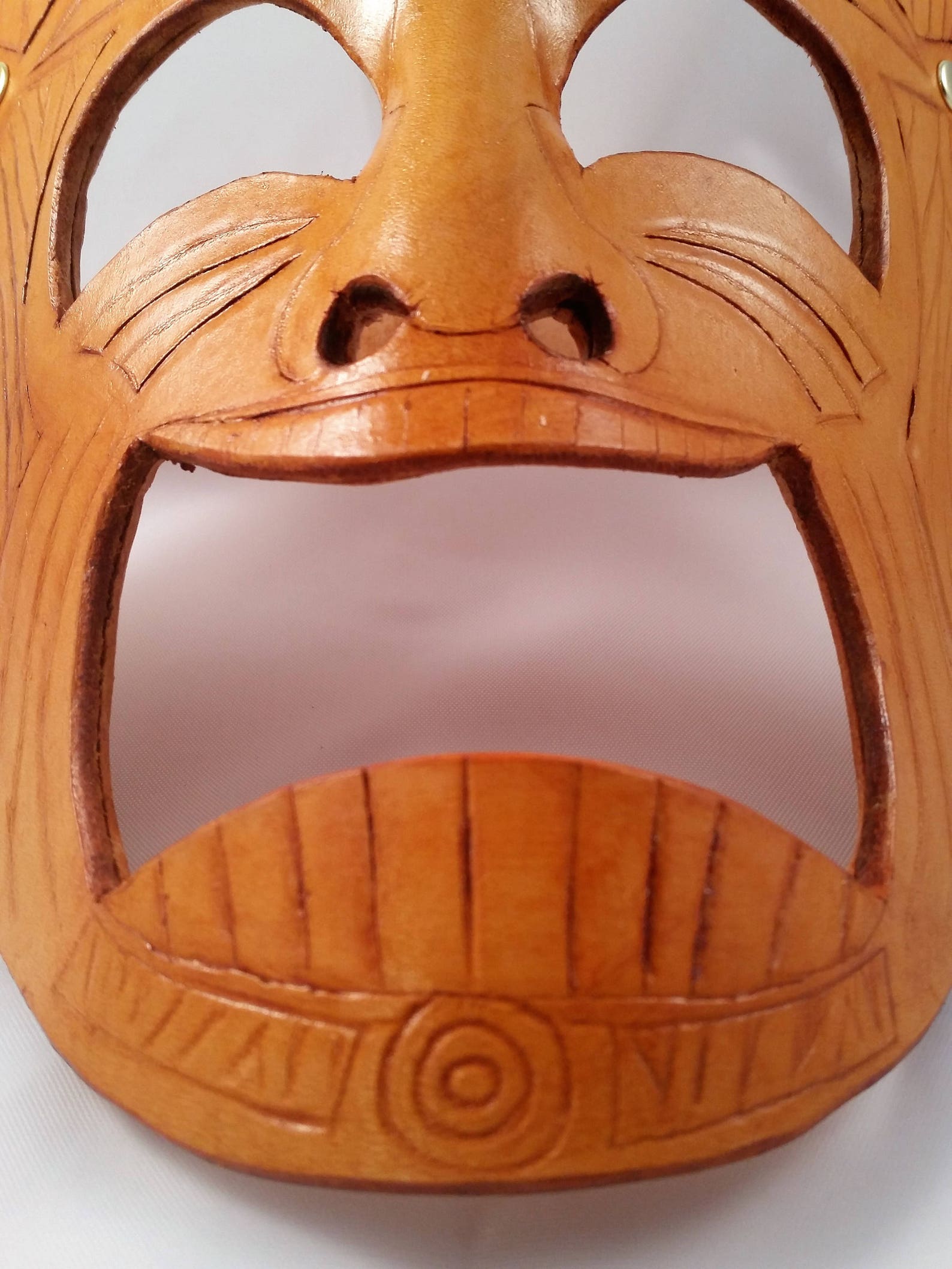 Tiki Leather Mask - Hawaiian Mask - Islander - Steampunk Mask - Nature ...