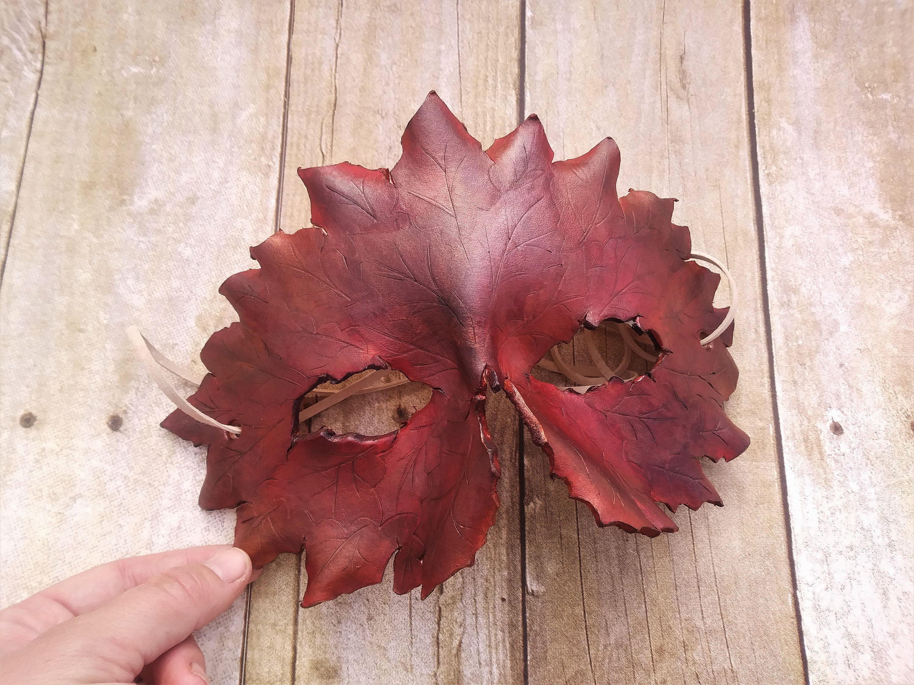 Leaf leather mask made to order steampunk mask nature mask | Etsy