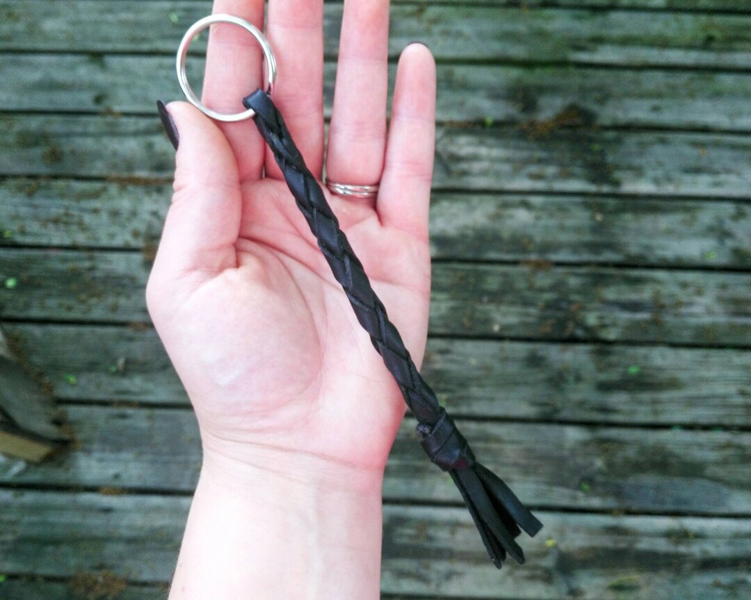Hand Braided Black Leather Keychain - Suede Key Fob - Leather Key ...