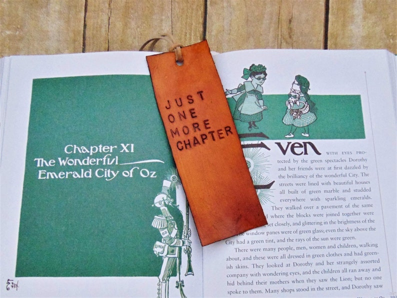 Just One More Chapter Leather Bookmark Funny Book Marker | Etsy