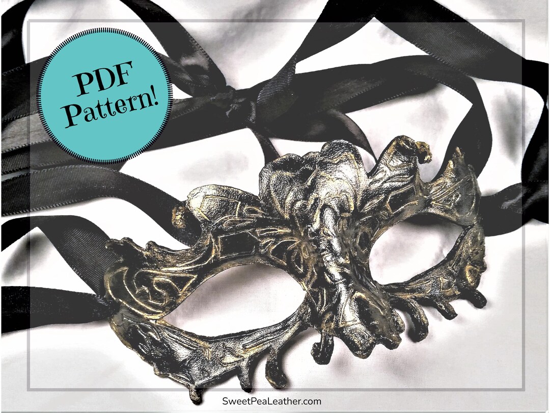 Lacy Leather Mask Pattern PDF Pattern Sexy Leather Mask Template DIY ...