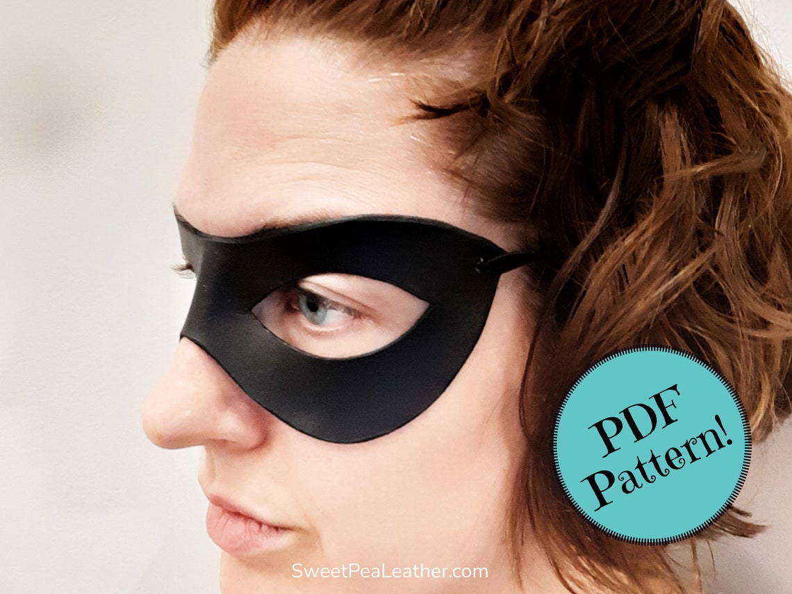 PDF Pattern - Leather Mask Template - Superhero Cosplay Costume ...