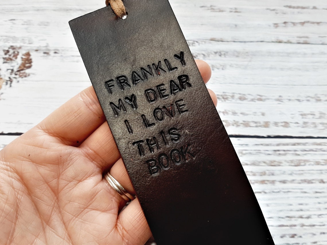 Frankly My Dear Leather Bookmark - Custom Book Lover Gift - Etsy