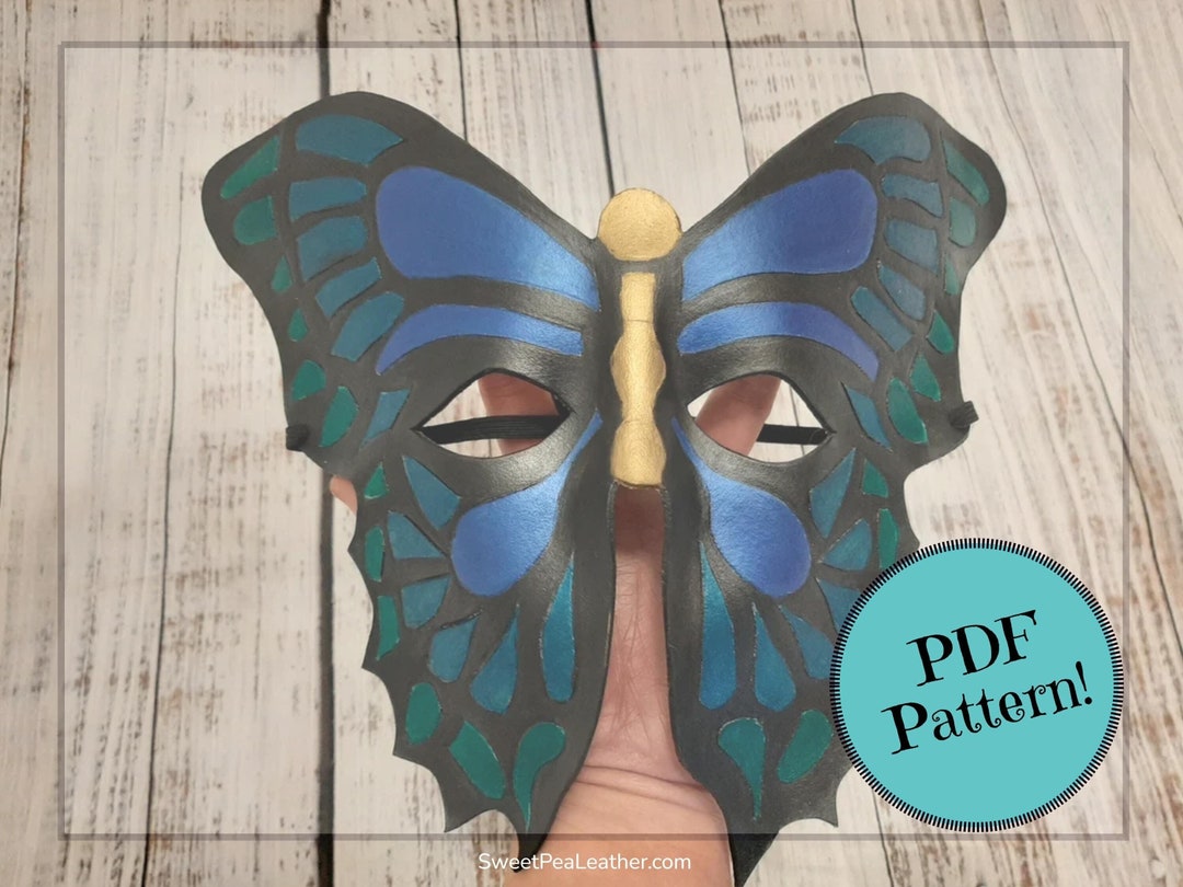 Butterfly Mask Pattern - PDF Pattern - Leather Mask Template - DIY ...