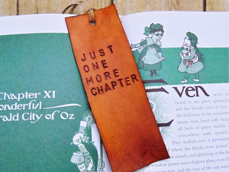 Just One More Chapter Leather Bookmark Funny Book Marker | Etsy