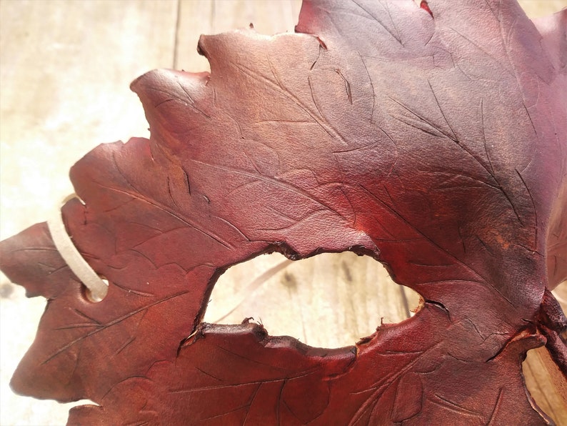 Leaf leather mask made to order steampunk mask nature mask | Etsy