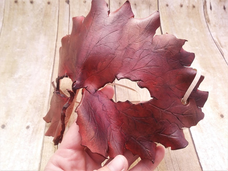 Leaf leather mask made to order steampunk mask nature mask | Etsy
