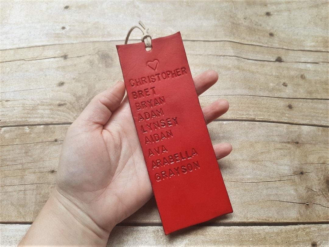 Personalized Leather Bookmark – Custom Stamped Book Accessory - Etsy
