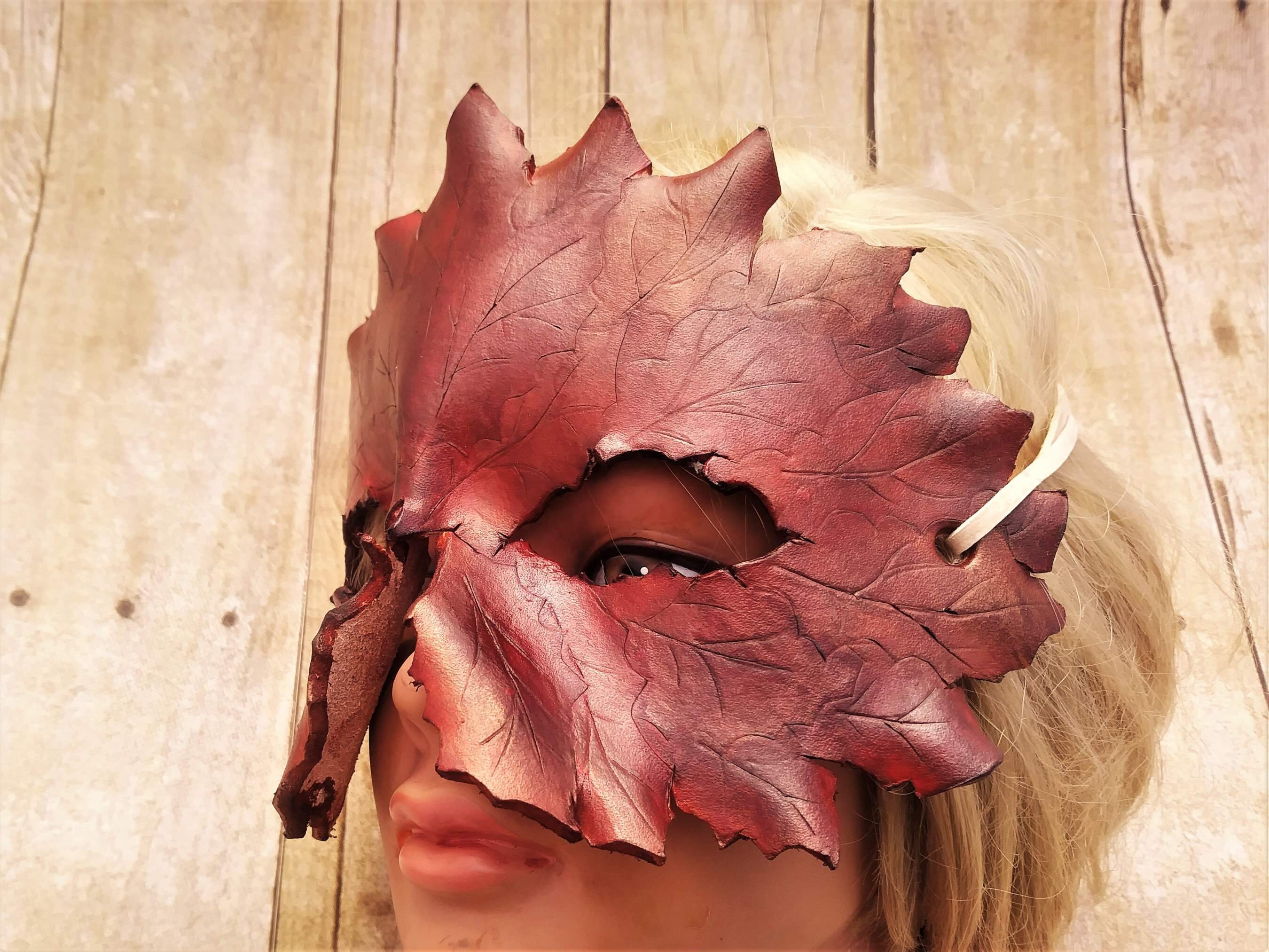 Leaf Leather Mask Made to Order- Steampunk Mask - Nature Mask - Mardi ...