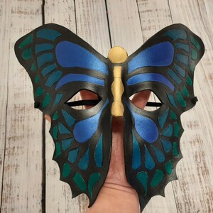 Butterfly Mask - Leather Masquerade Costume - Cosplay Accessories ...