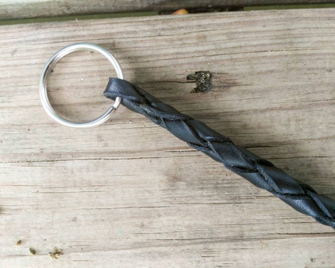 Hand Braided Black Leather Keychain - Suede Key Fob - Leather Key ...