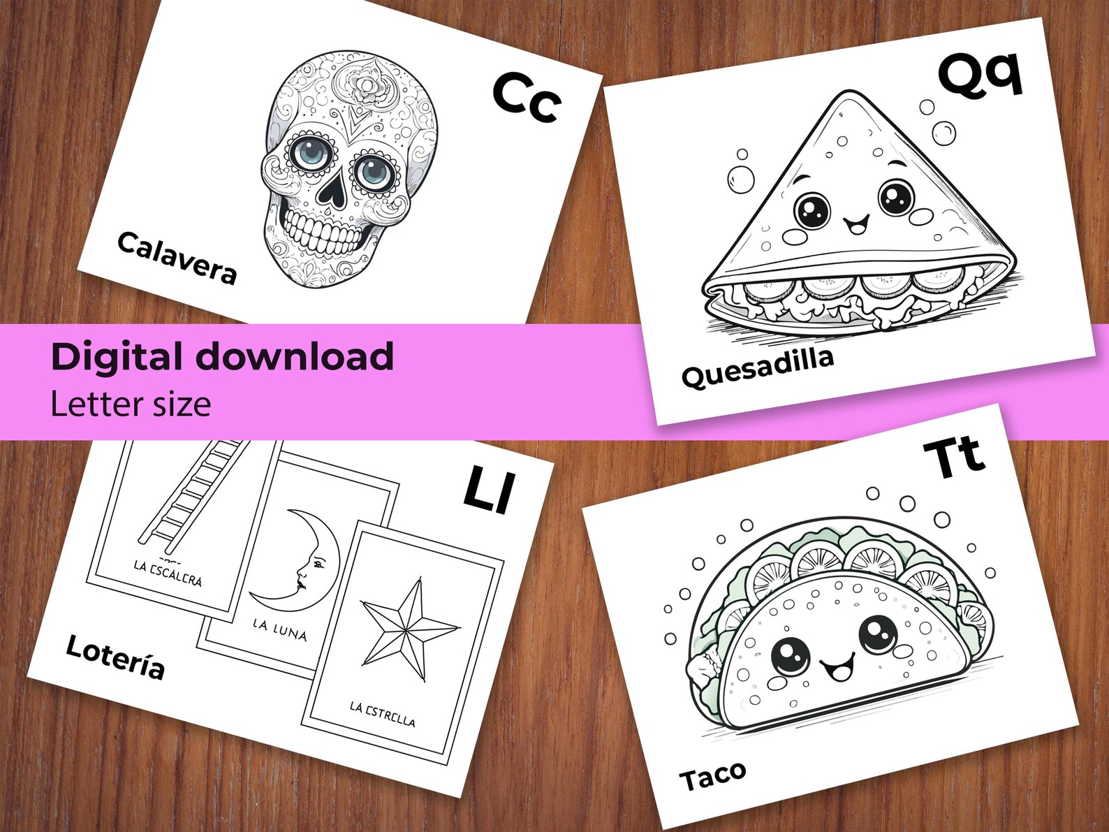 Coloring Book, Mexican-themed Alphabet - Etsy