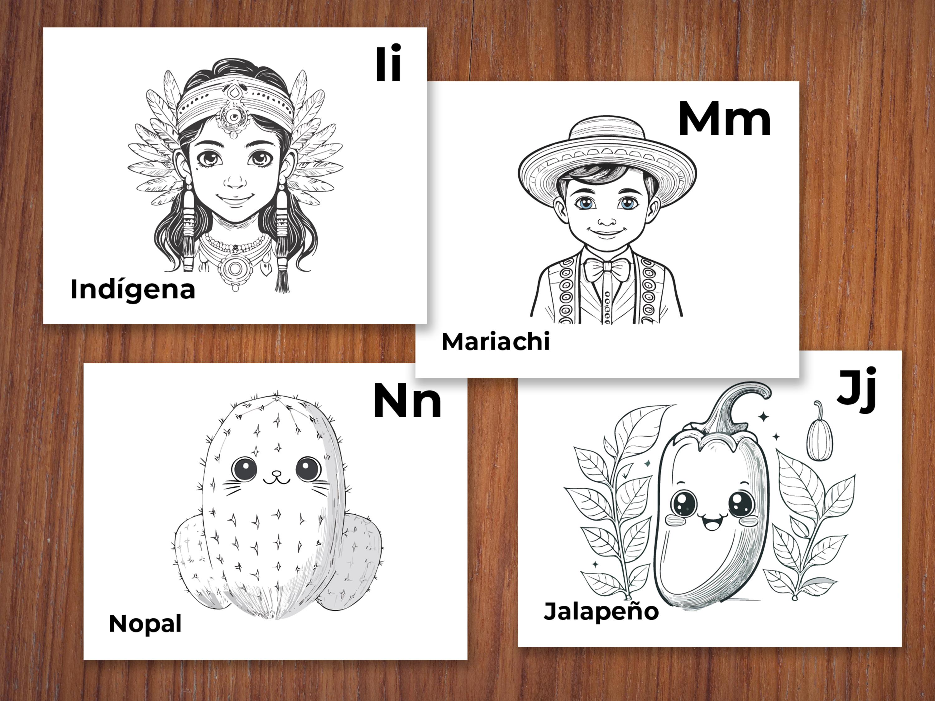 Coloring Book, Mexican-themed Alphabet - Etsy