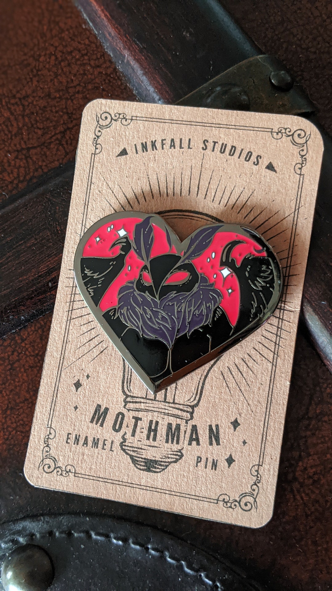 Mothman GLOW Hard Enamel Pin | Cute Kawaii Cryptid Pin - Etsy