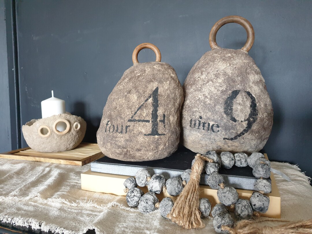 Wabi Sabi Paper Mache Stone Art – Rustic Home Decor - Etsy