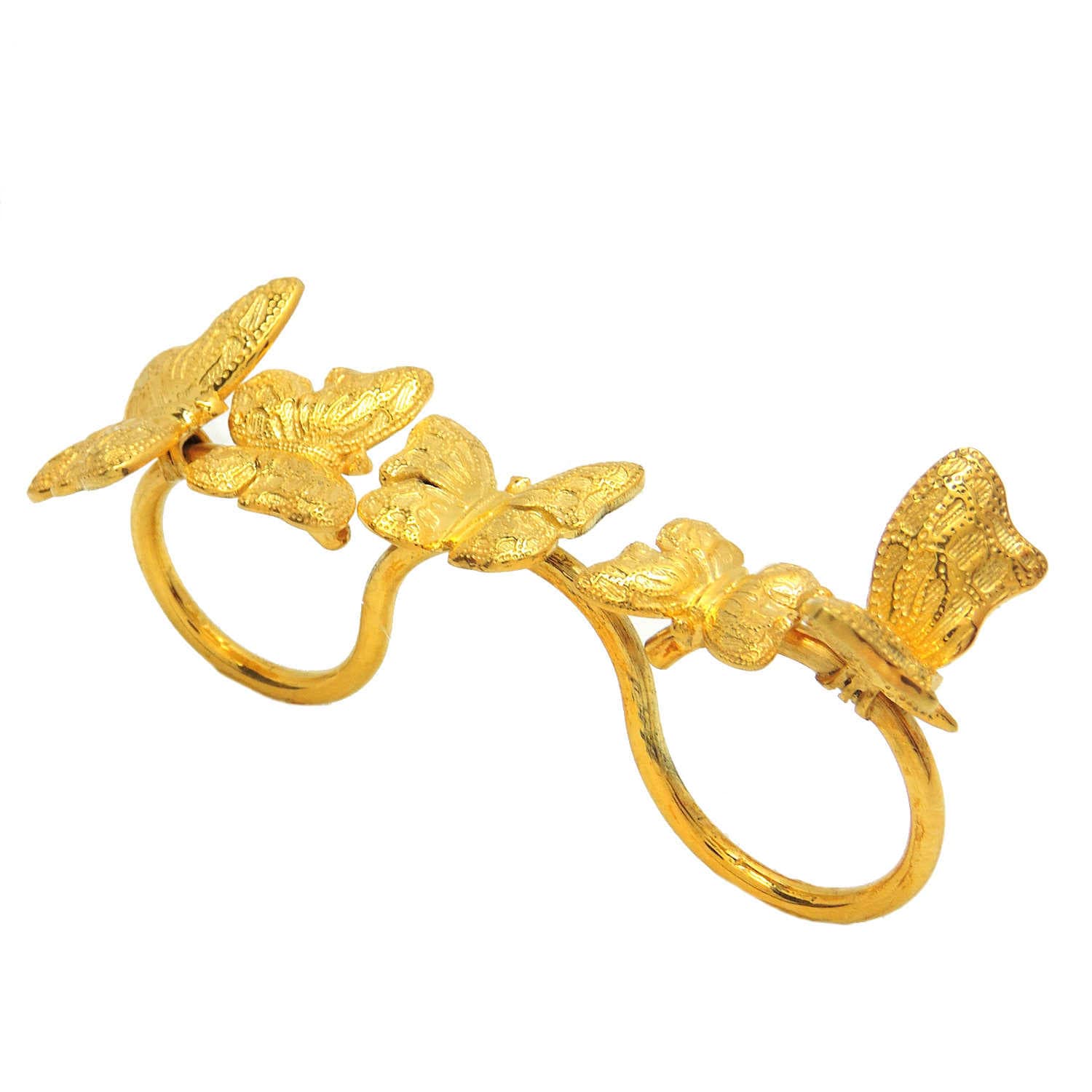 Full Finger Sterling Gold Plated Ring 4 Finger Ring Palm - Etsy