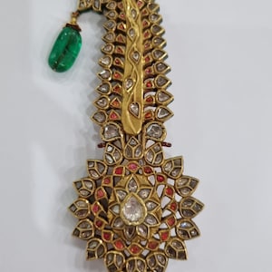 22k Gold Diamond Traditional Kalgi Pendant , Turban Groom Kalangi ...