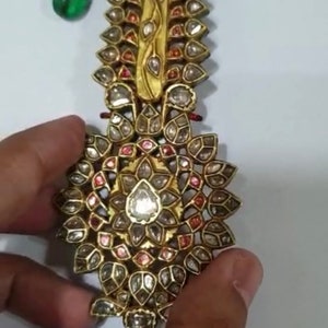 22k Gold Diamond Traditional Kalgi Pendant , Turban Groom Kalangi ...