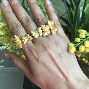 Full Finger Sterling Gold Plated Ring - 4 Finger Ring - Palm Rings ...