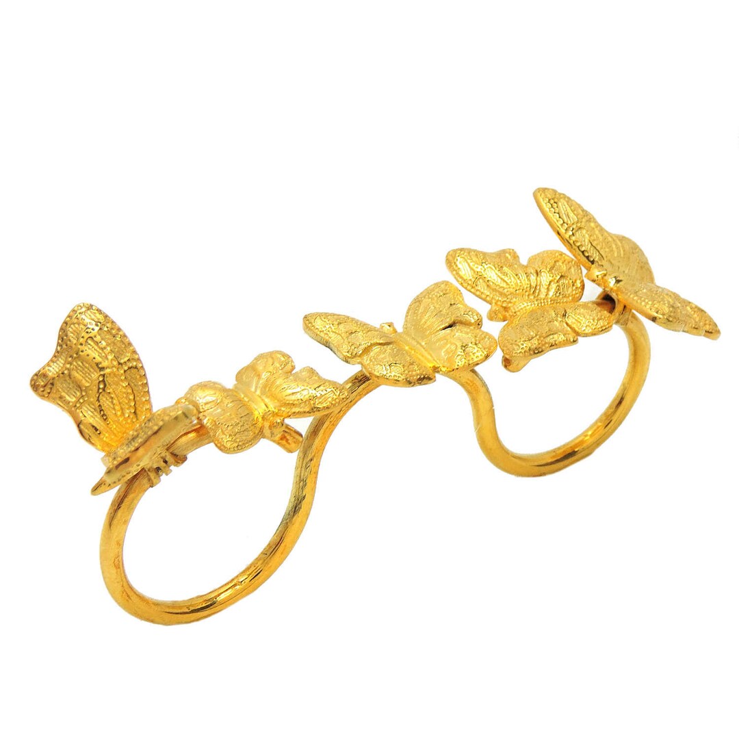 Full Finger Sterling Gold Plated Ring - 4 Finger Ring - Palm Rings ...