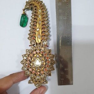 22k Gold Diamond Traditional Kalgi Pendant , Turban Groom Kalangi ...