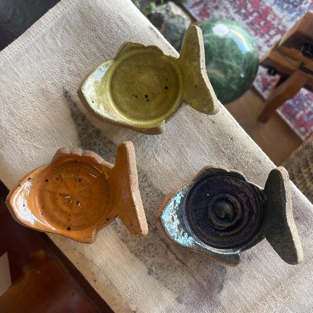 Ceramic Fish Dish Handmade Pottery Food / Burn Safe Trinket Dish ...