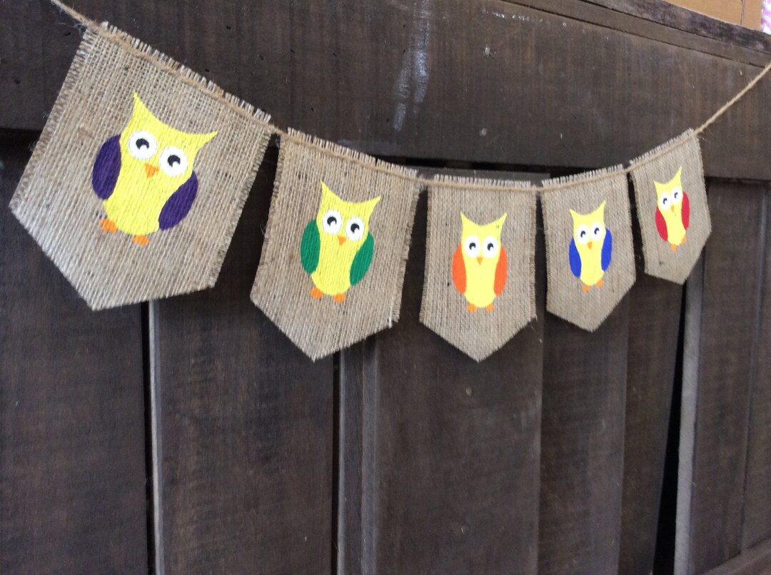 OWLS Burlap Banner, Bunting, Garland, Pennant, Photo Prop, Nursery ...