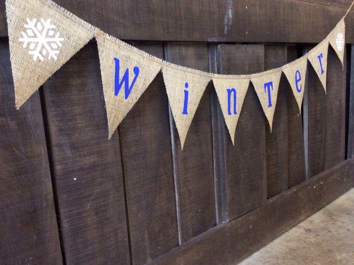 FOUR SEASONS Burlap Banners, Bunting, Garland, Pennant, Photo Prop ...