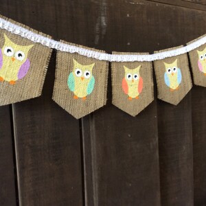 OWLS and LACE Burlap Banner, Bunting, Garland, Pennant, Photo Prop ...