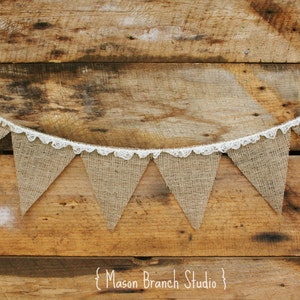 BURLAP and LACE Burlap Banner, Bunting, Garland, Pennant, Photo Prop ...