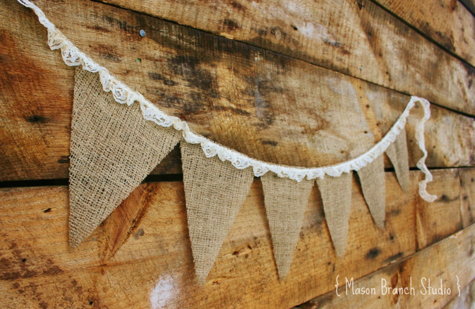 BURLAP and LACE Burlap Banner, Bunting, Garland, Pennant, Photo Prop ...