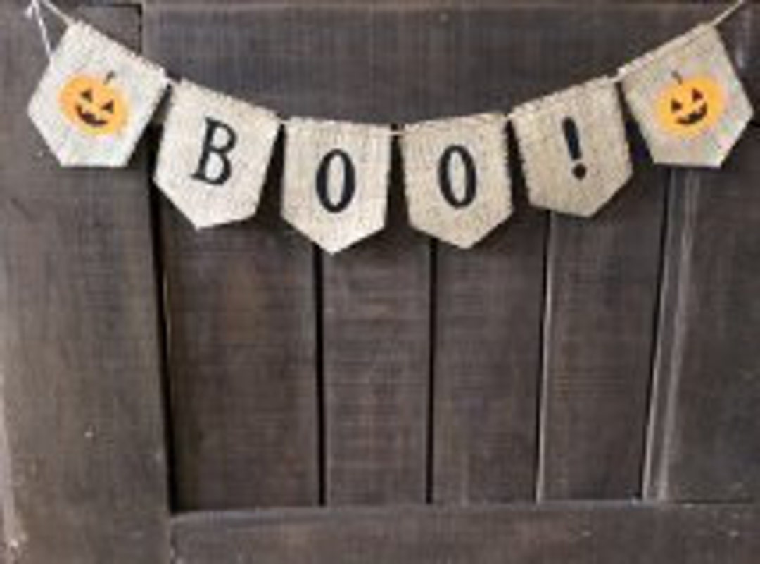 BOO Burlap Banner, Bunting, Garland, Pennant, Photo Prop, Halloween ...