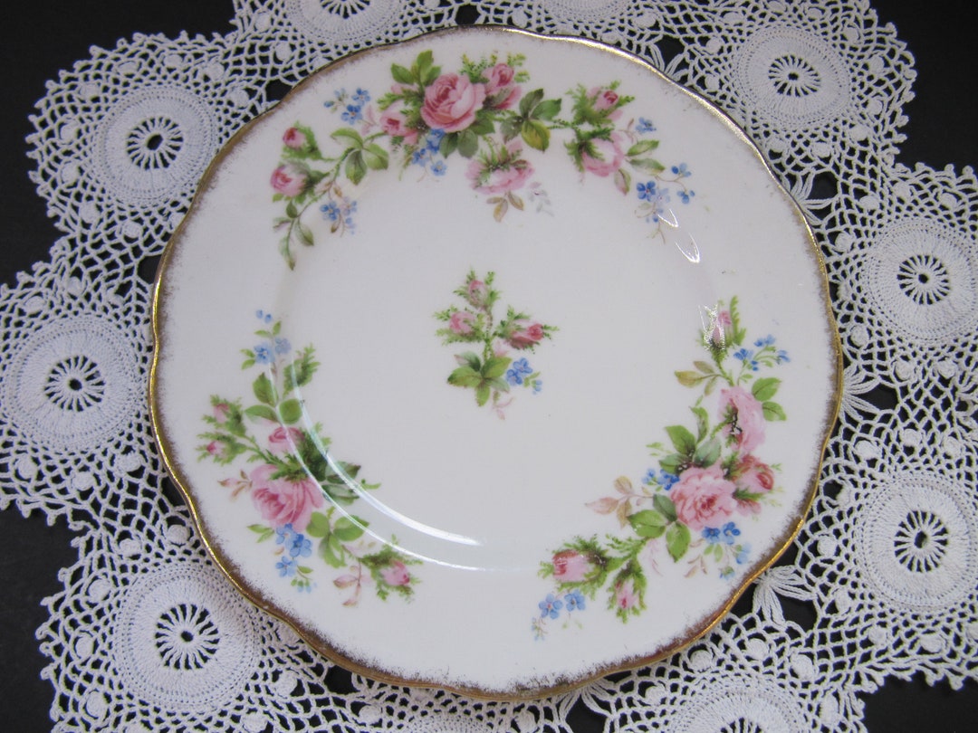 Lovely Roses on This Vintage Roslyn Fine Bone China Small Plate, 