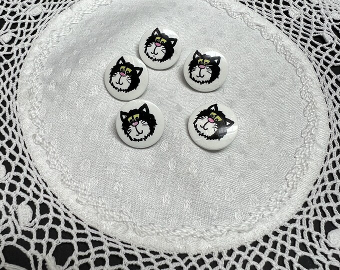 Vintage Children's Buttons, Postman Pat Theme, Jess the Cat, 5 Buttons ...