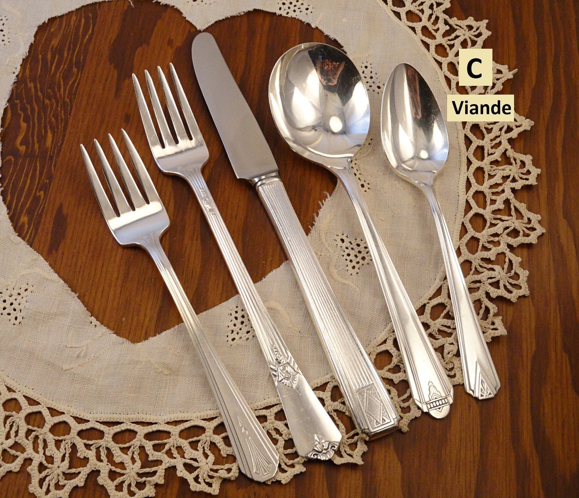 Geometric Art Deco Place Settings 1920s and 1930s Silverplate Patterns ...
