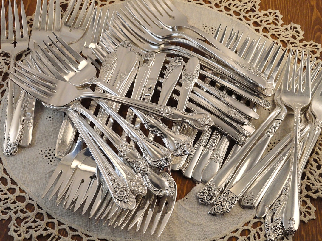 Salad Forks Mix or Match Silverplate Choice of Design, Sets or Surprise ...