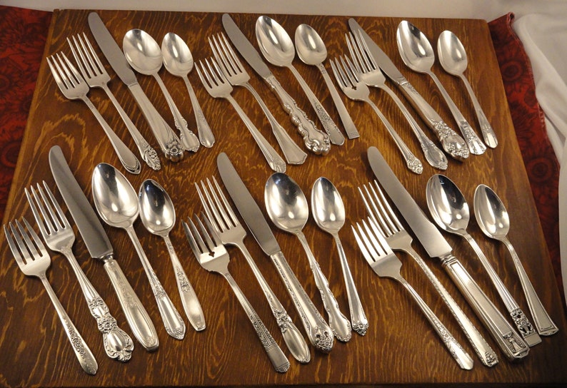 Vintage Forks Spoons Place Settings Silverplate Butter Knives - Etsy