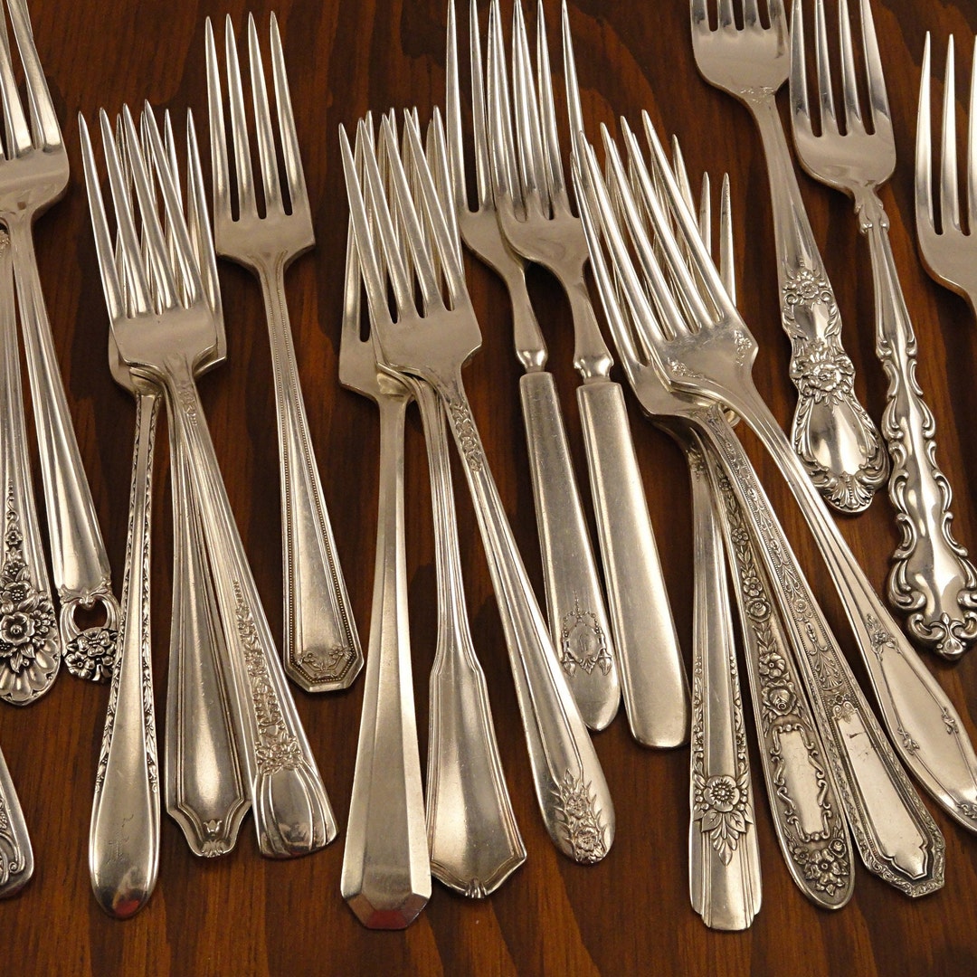 Silverplate Dinner Forks Mismatched Flatware Vintage and Antique ...