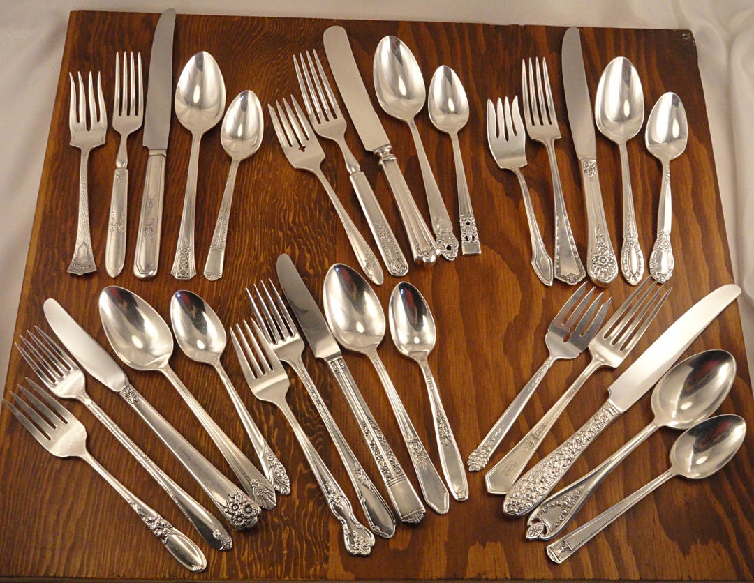 Mismatched 5pc Place Settings Vintage & Antique Silverplate for 1 to ...