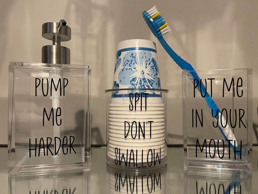 Set of Funny Bathroom Accessories - Etsy