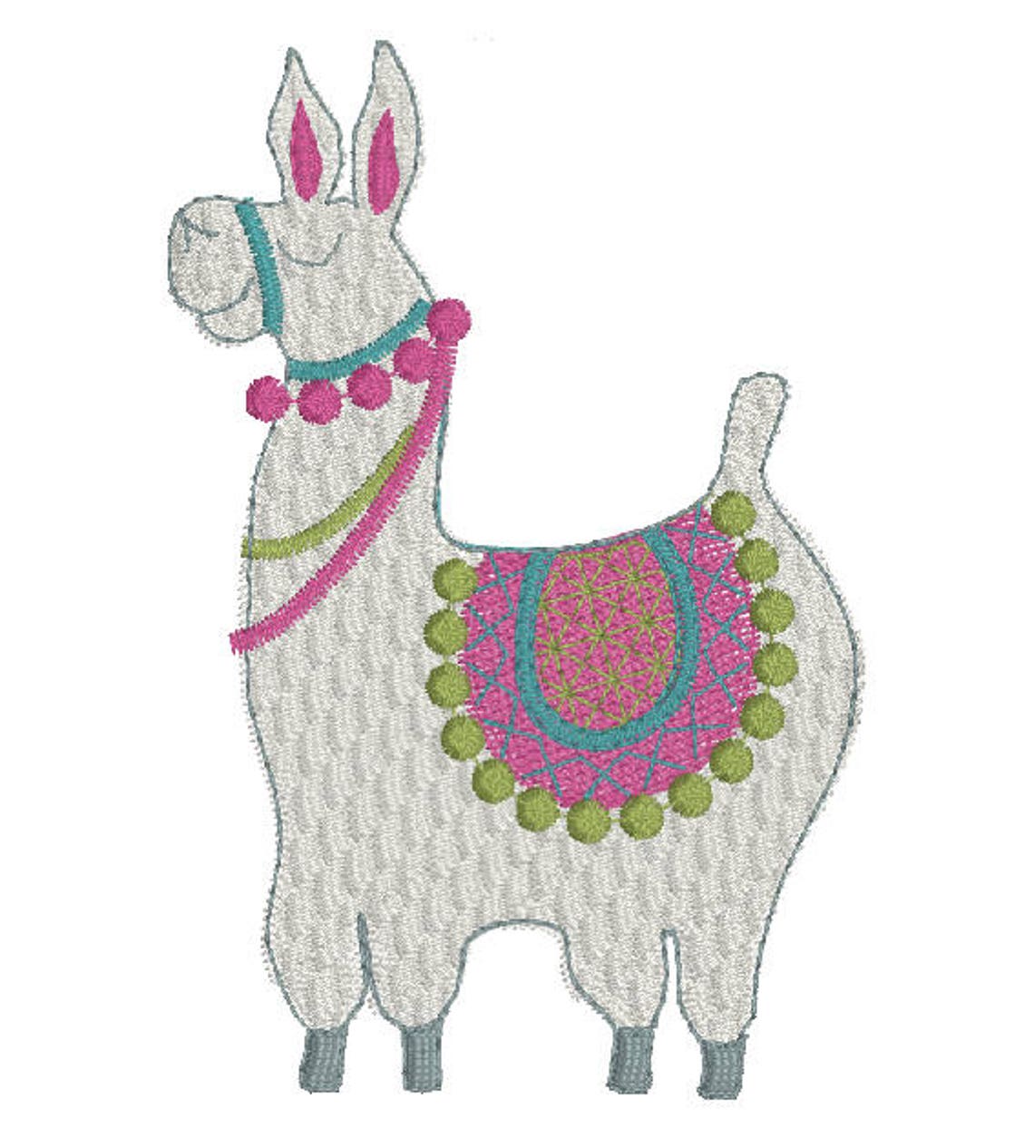 Llama Digital Machine Embroidery Design | Flowerdog Designs - Etsy