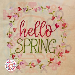 Hello Spring Machine Embroidery Design 6x6 8x8 for Easter Springtime ...